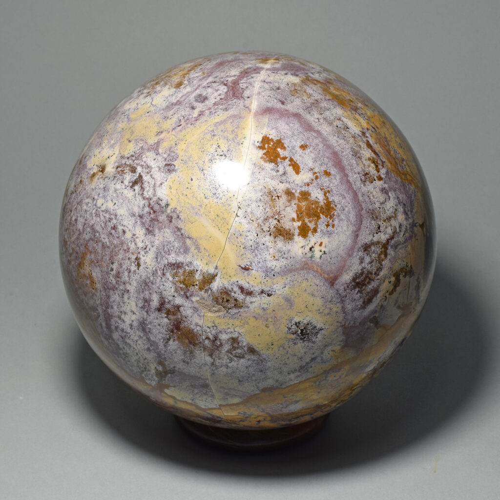 12.0 cm Polished Ocean Jasper sphere with outstanding colors